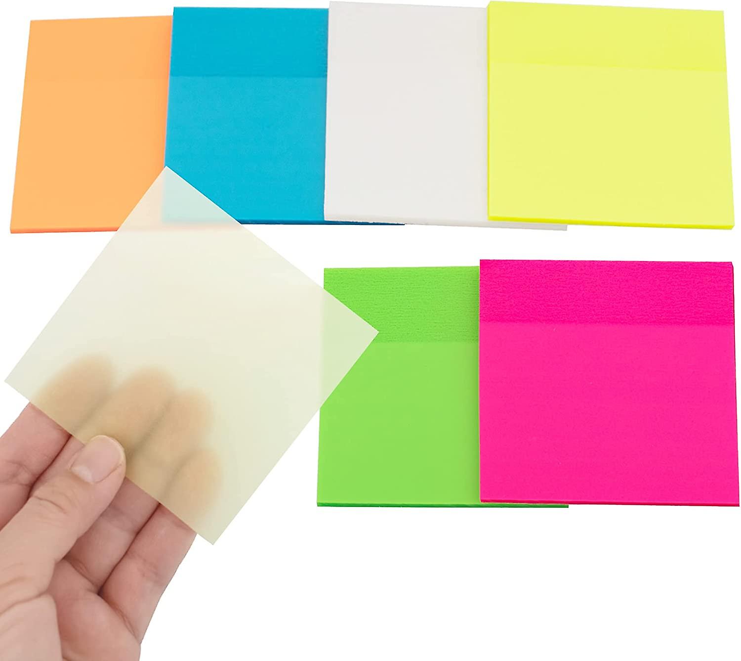 Transparent Sticky Notes Set 6 Packs Clear Solid Colors Translucent ...