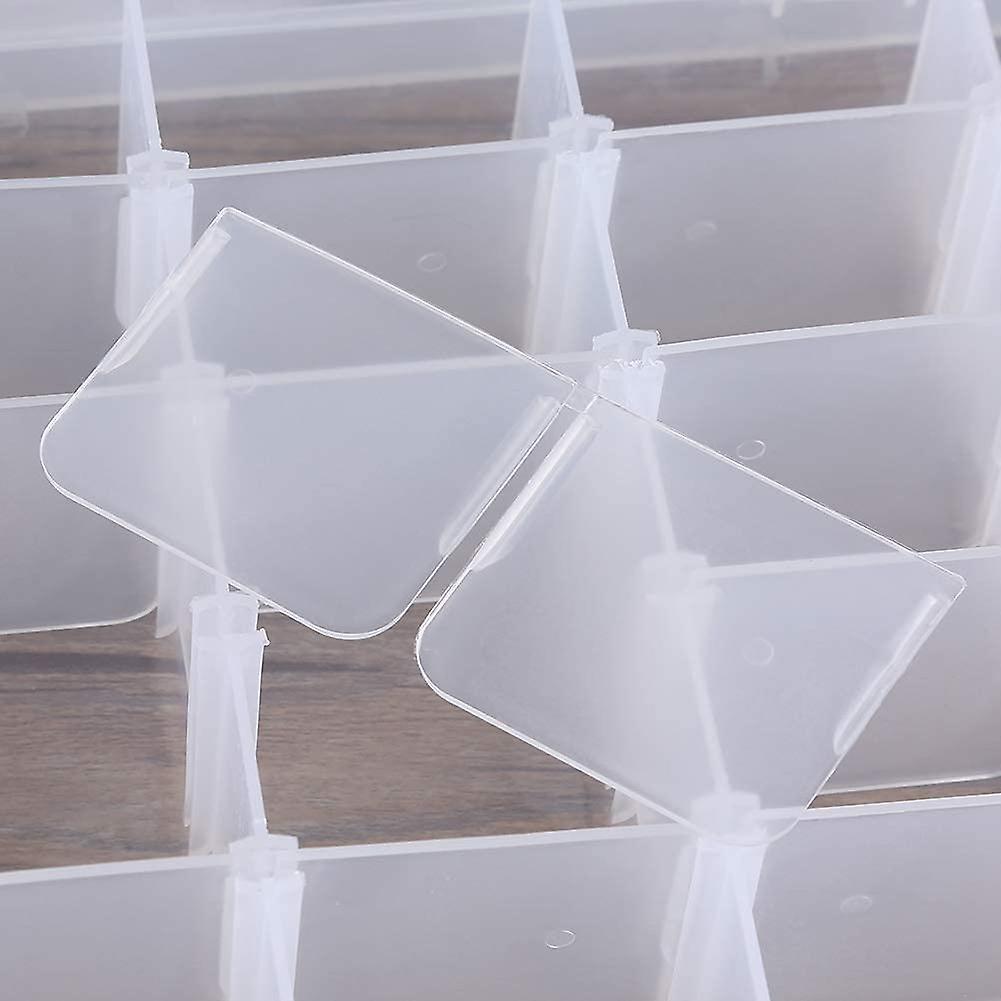 Clear Plastic Storage Box with 36 Removable Adjustable Compartments for ...