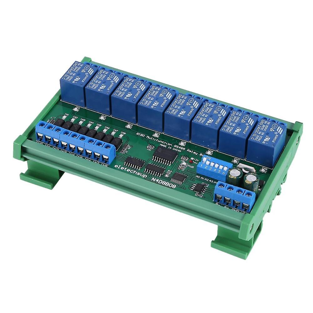 Dc 24V 8 Rs485 Carte de relais Modbus Rtu Uart Télécommande Commutateur Din35 Boîte de Rail Pour ...