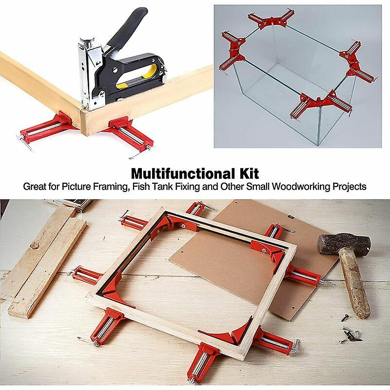 Set of 4 90 Degree Right Angle Clamps, Adjustable Wood Corner Clamps ...