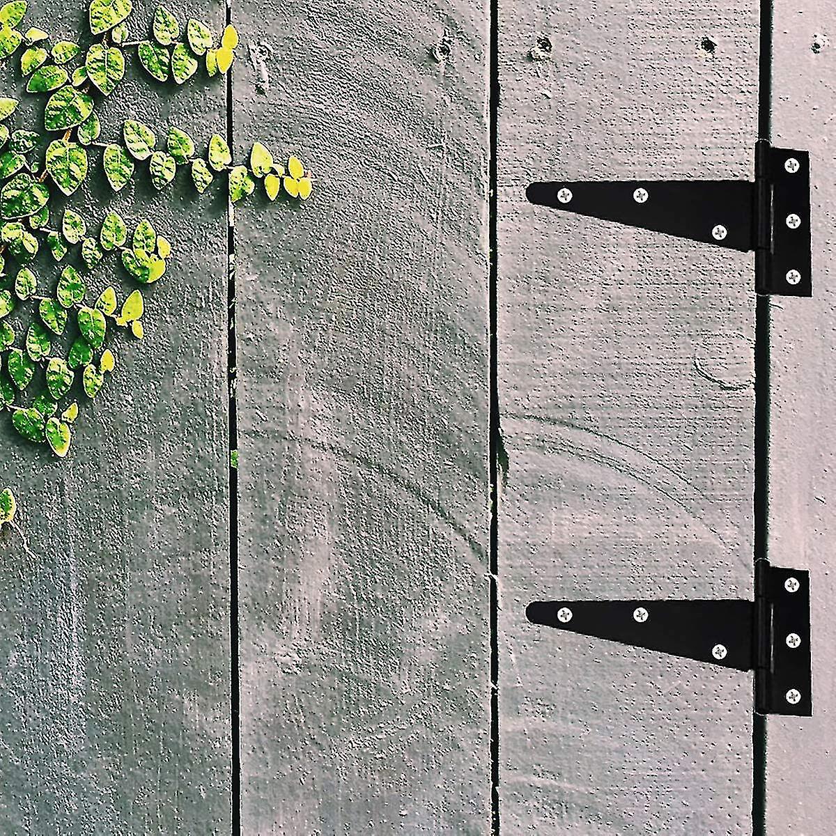 Black Hinges,6pcs Exterior T-hinges Exterior Wood Door Hinge Heavy Duty ...