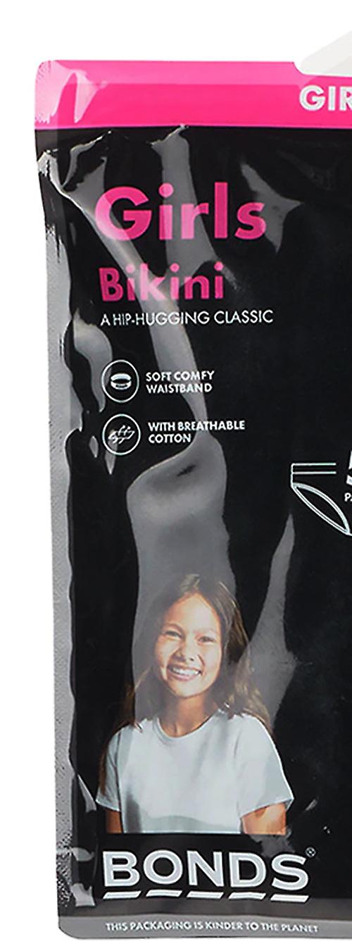 Bonds Girls Kids Bikini Plain Black Comfy Cotton Briefs Undies ...