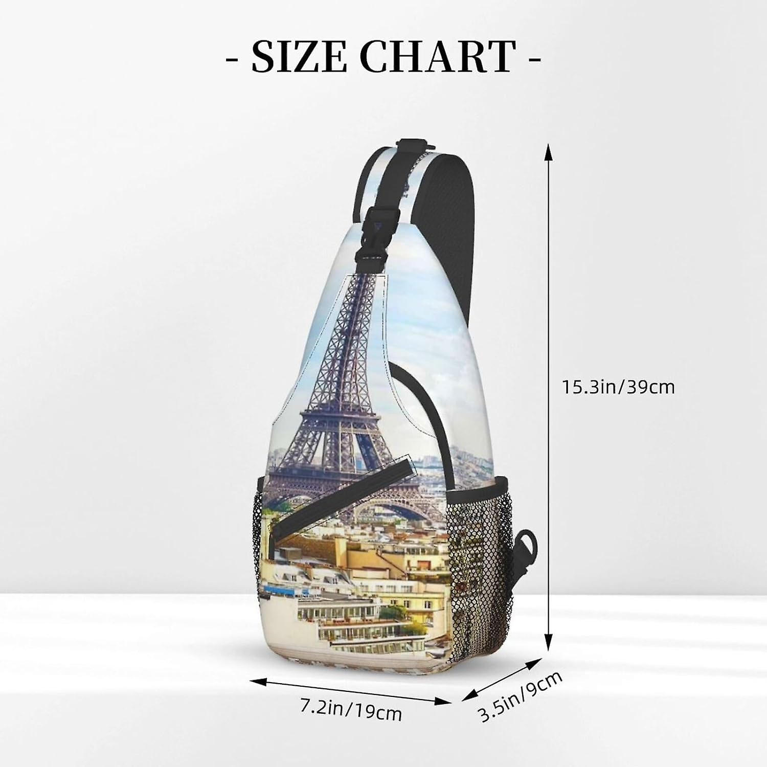 AU1410 Paris Eiffel Tower Crossbody Sling Backpack Sling Bag Chest Bag ...