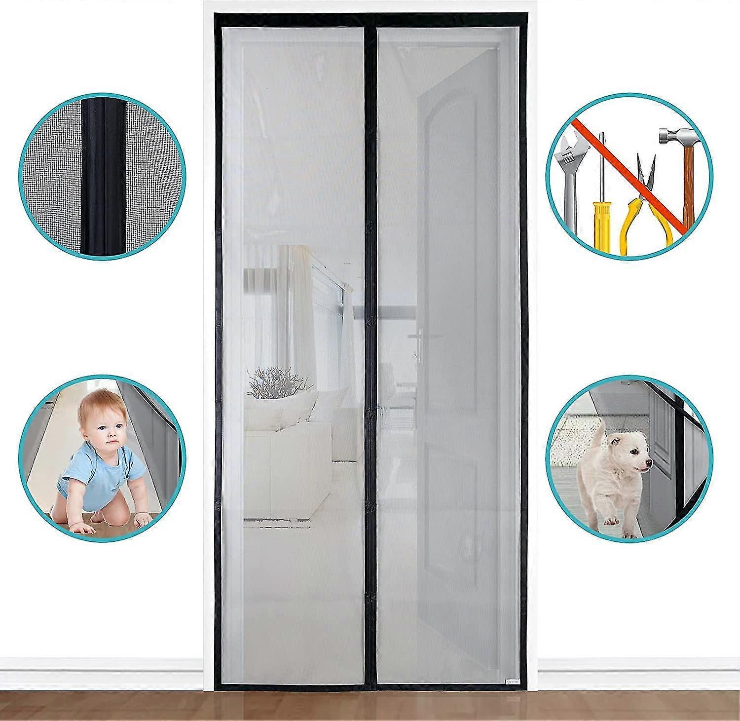 Magnetic Screen Door Net: Self Closing Screen Door Closure With Magnet ...