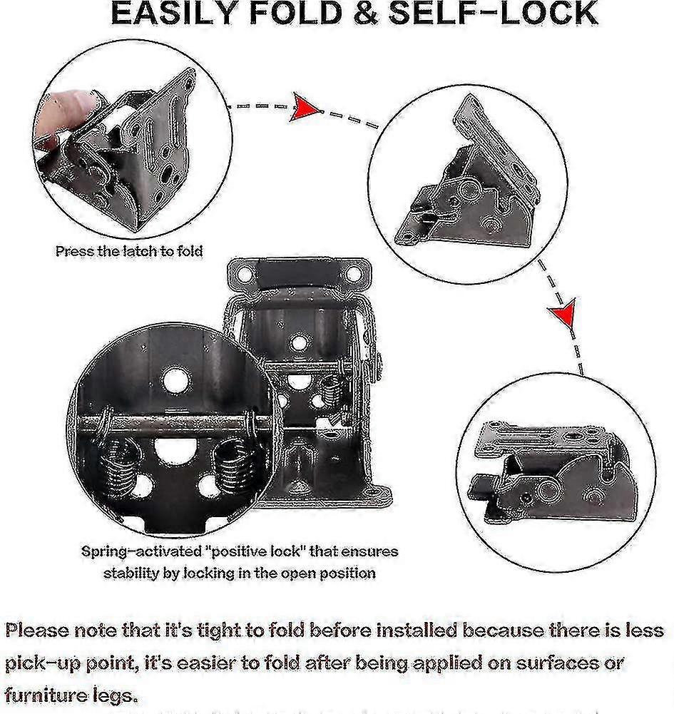 4 Pack Folding Brackets, Lock Extension Support Bracket Foldable Self ...