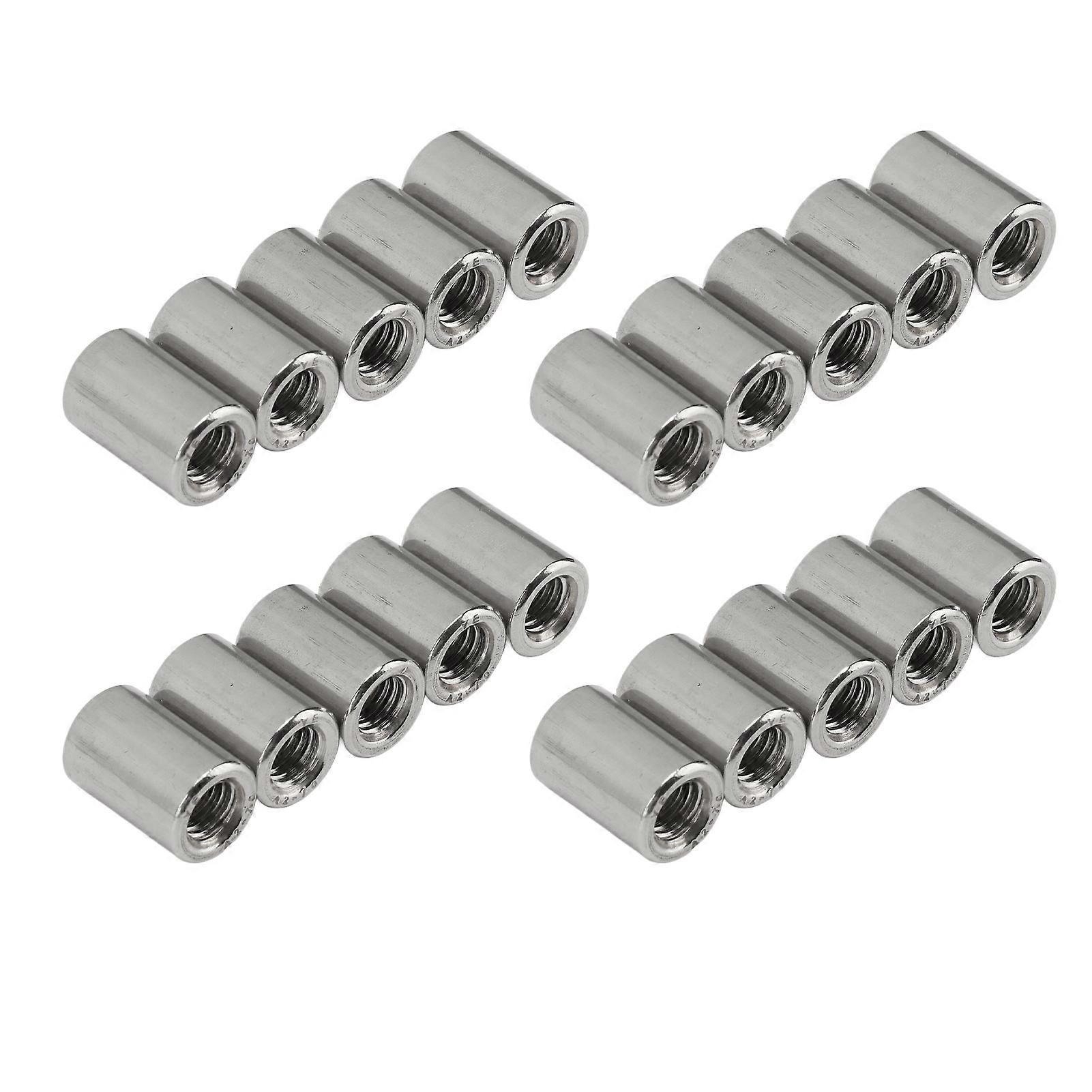 20pcs Coupling Nut Round Stainless Steel Rod Connector Nut M6 Female ...