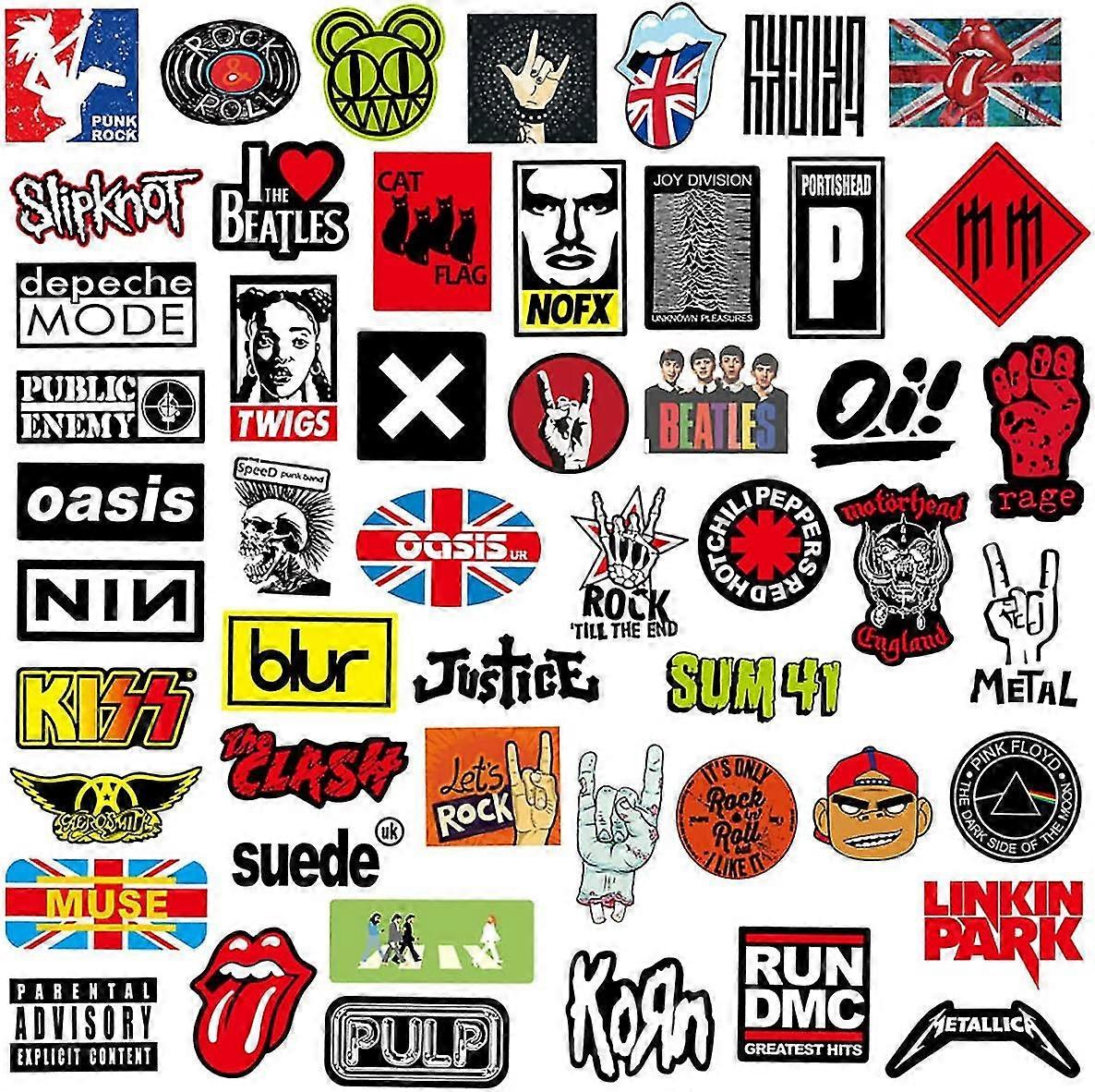 Set of 100 Rock Band Punk Stickers, Heavy Metal Punk Music Band ...
