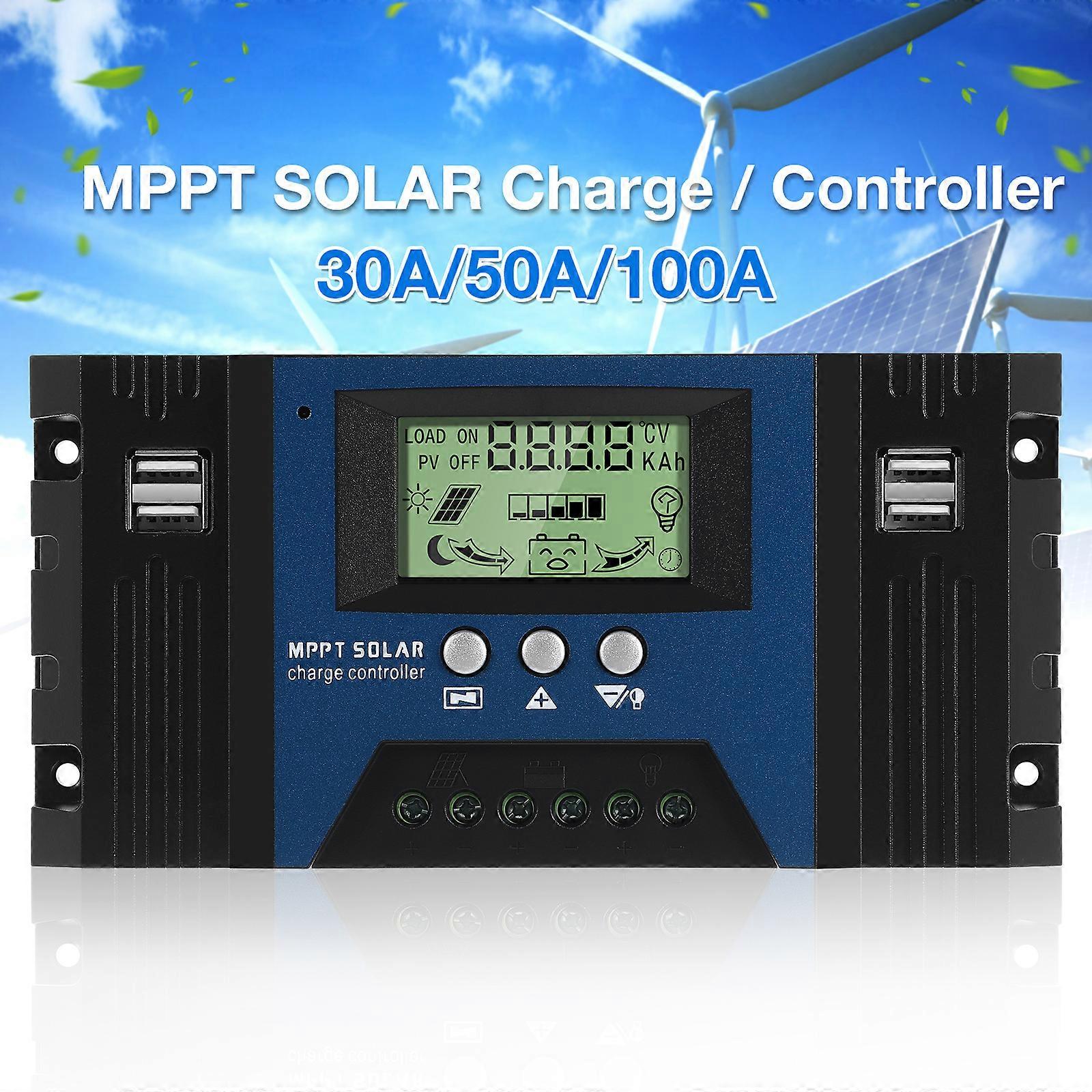 Solar Charge Controller 12V 24V 100A MPPT Auto Solar Panel Controller ...