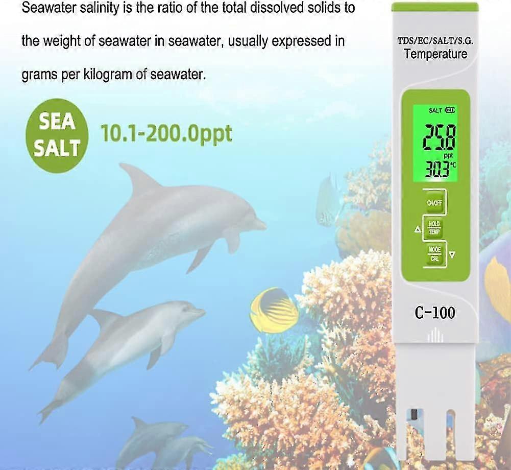 5 in 1 Digital Water Quality Tester Test TDS/EC/Salinity/SG ...