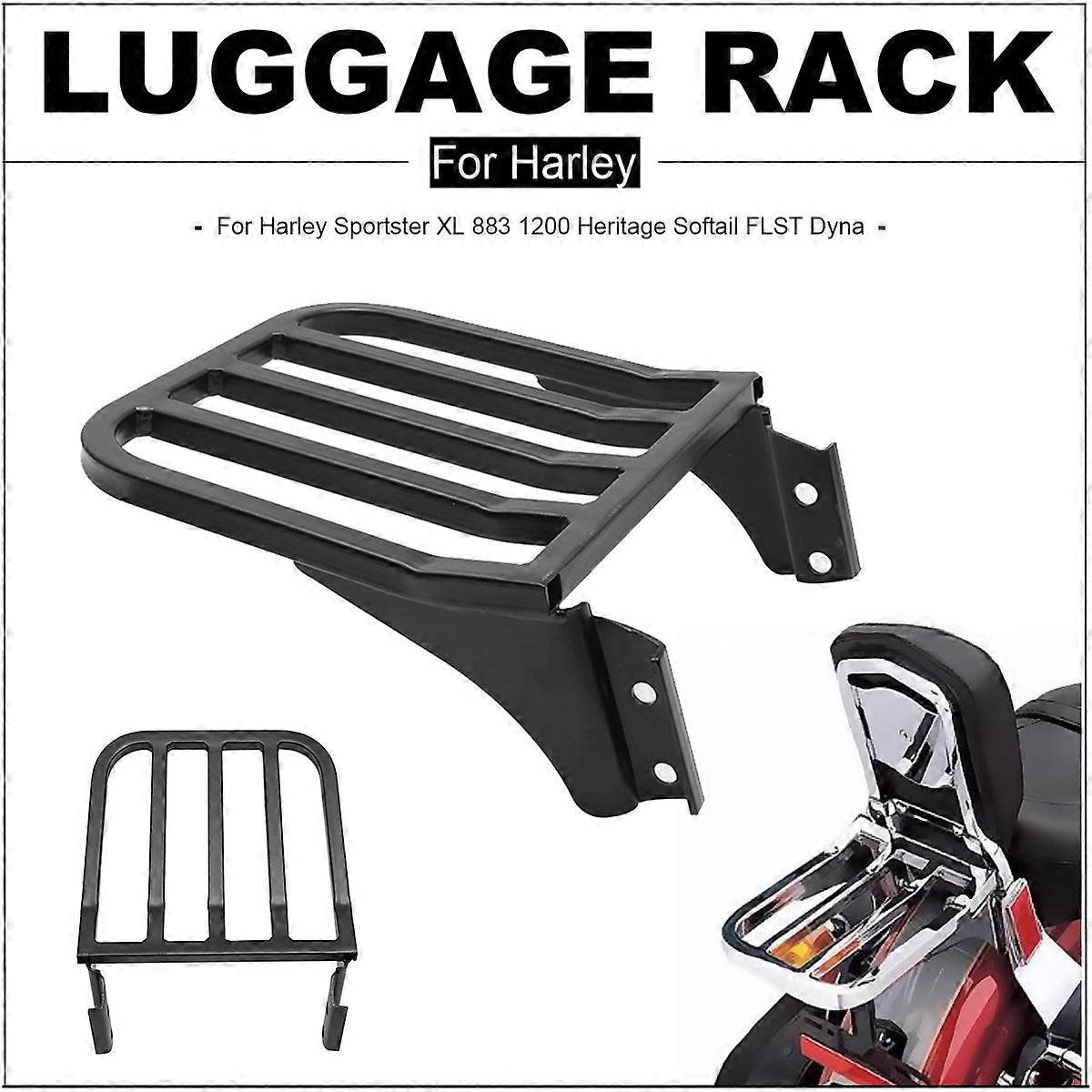 Motorcycle Backrest Sissy Bar Luggage Rack Black For Harley Sportster ...