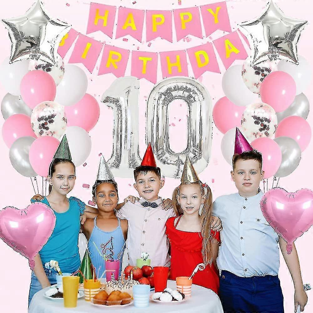 10th Birthday Girl Balloon,pink 10th Birthday Balloon, 10th Birthday ...