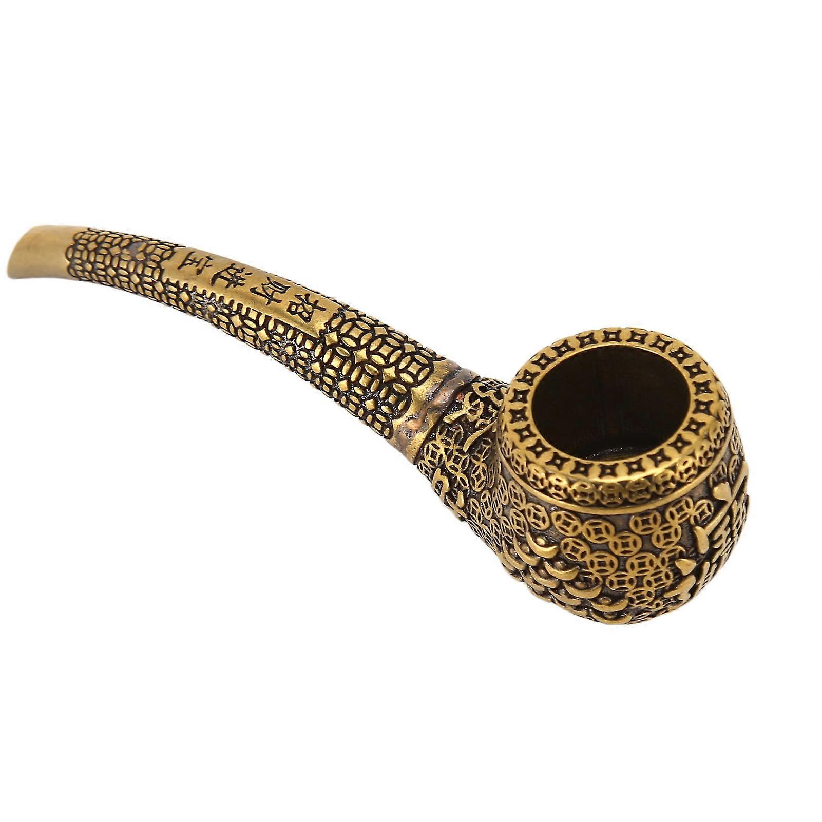 Smoking Pipe Ornament Handcrafted Antique Decorative Copper Smoke Pipe ...