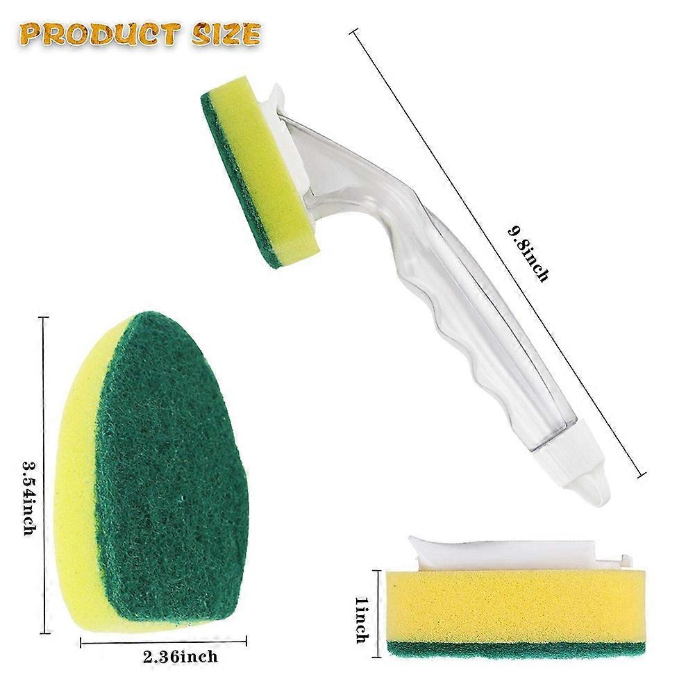 Heavy-Duty Dish-Washing Stick Sponge, Dish-Washing Sponge with Handle ...