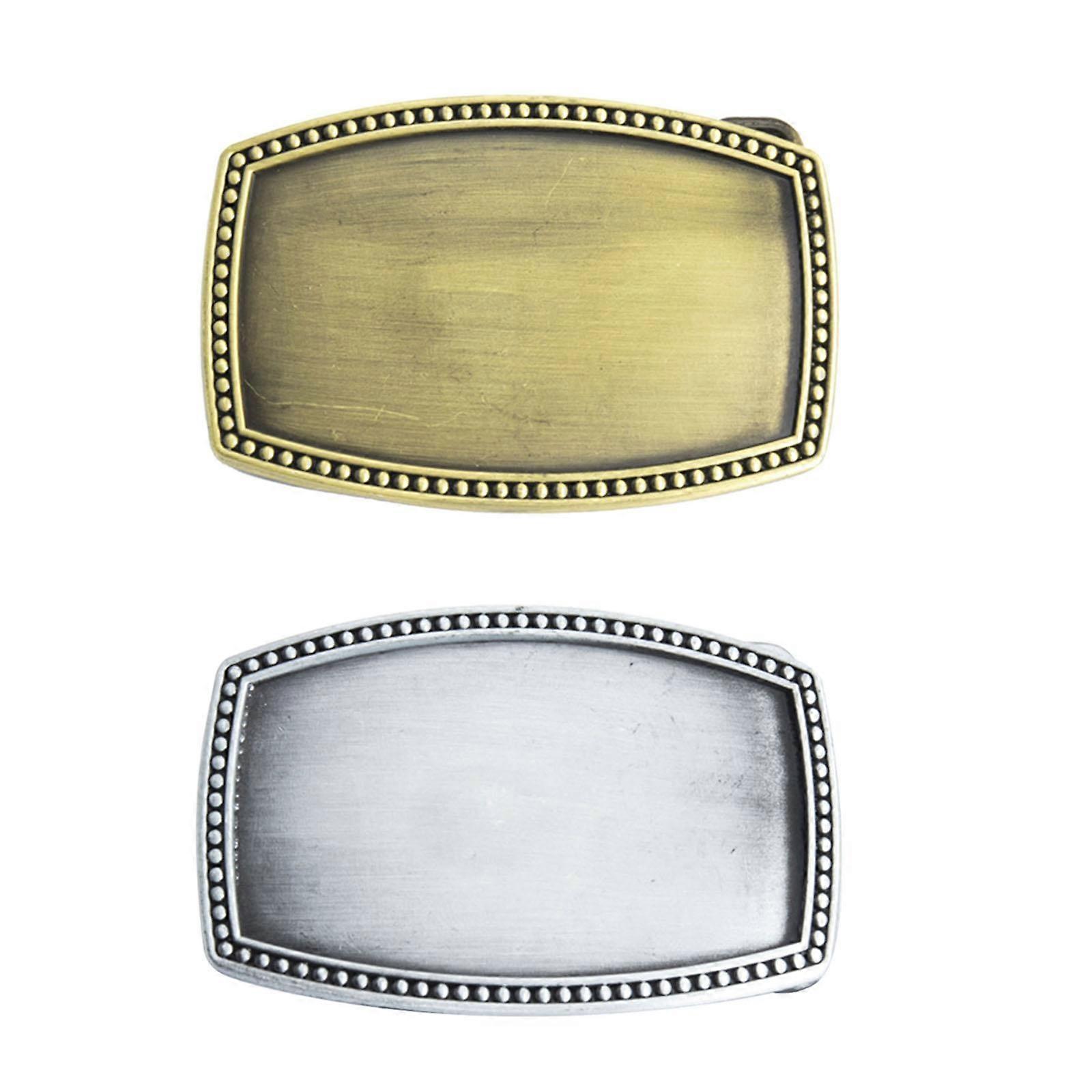 Vintage Classic Rectangle Blank DIY Metal Belt Buckle Mens Western DIY ...