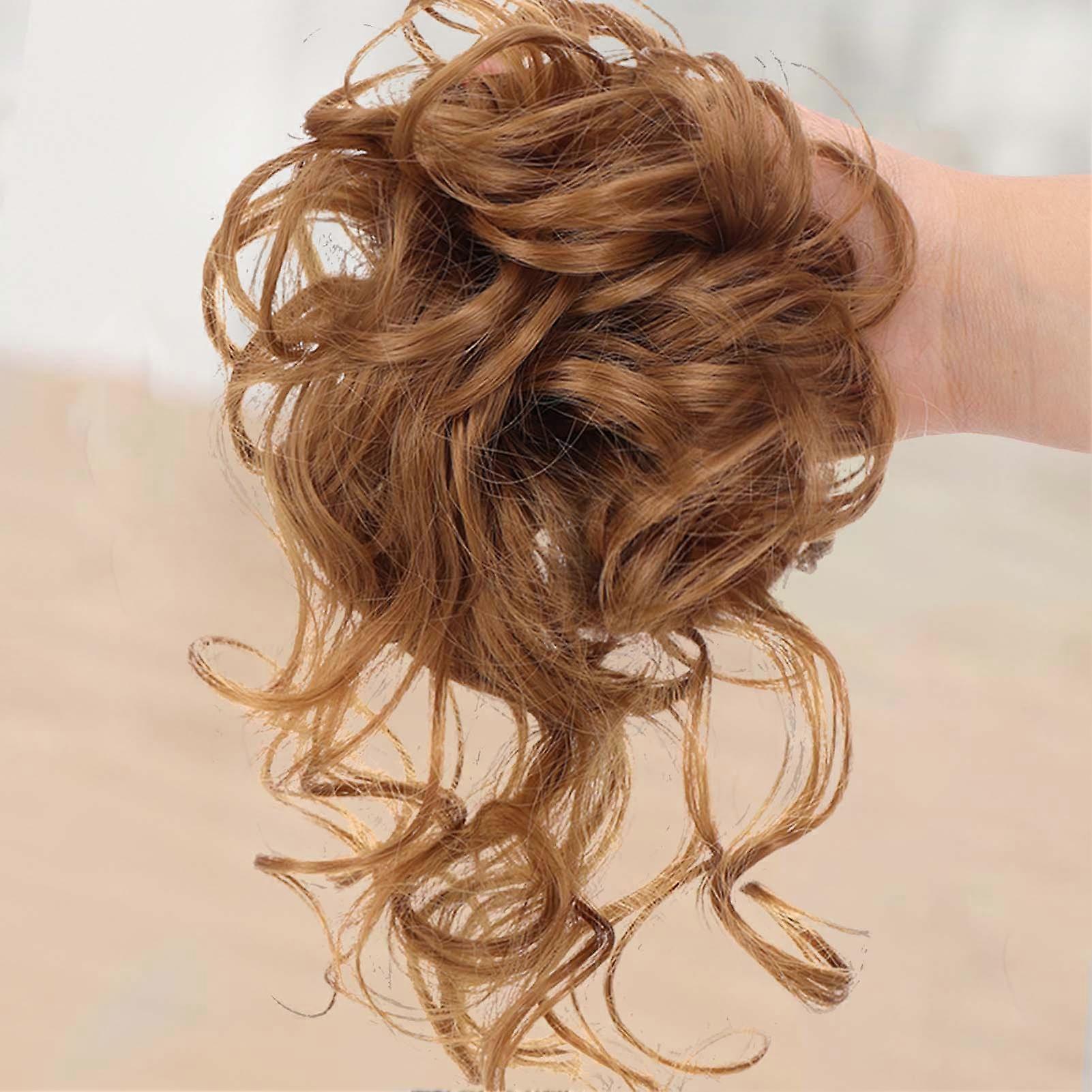 Curly Messy Chignon Bun Hair Piece Curly Tousled Updo Scrunchies Hair ...