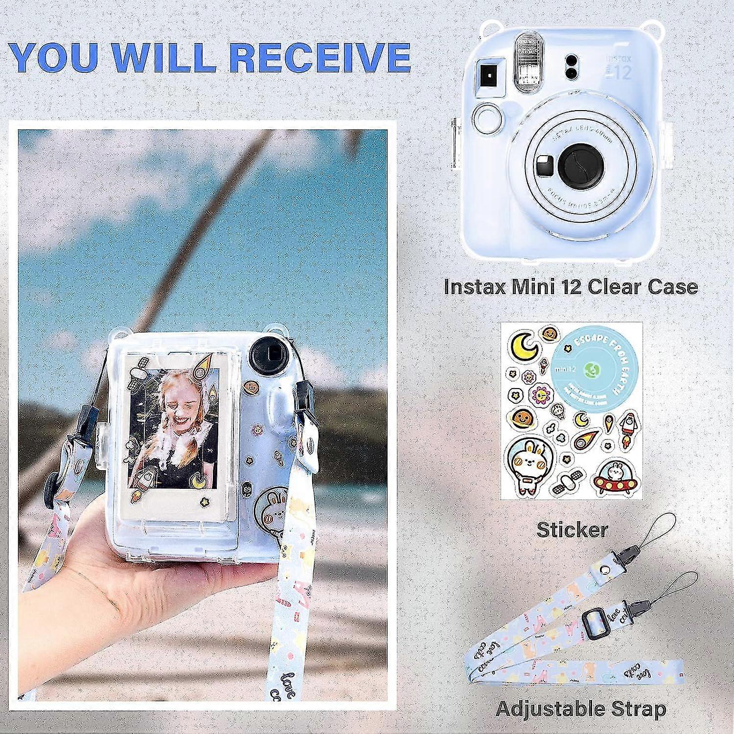 Clear Case Compatible Fujifilm Instax Mini 12 With Shoulder Strap And ...