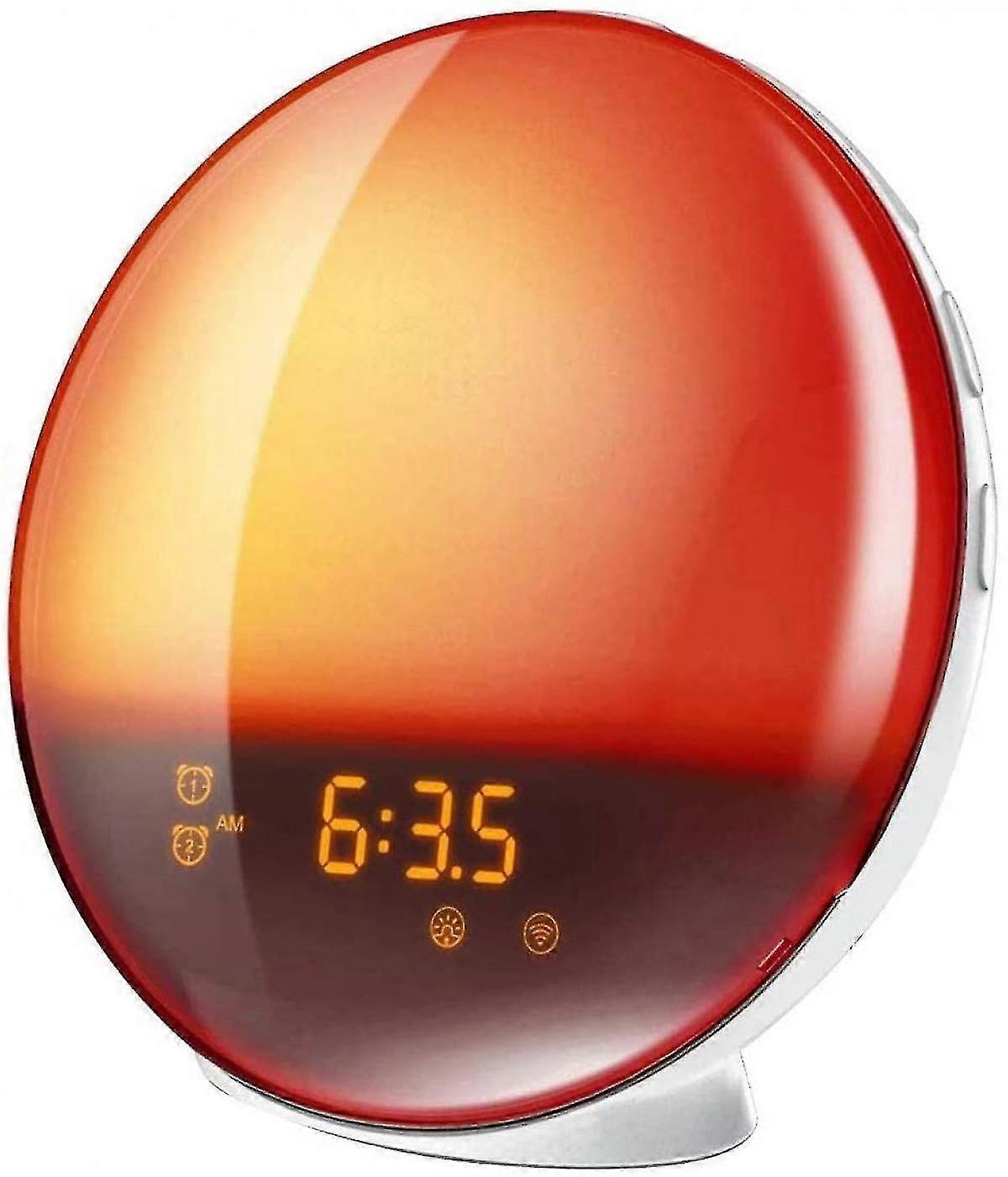 Smart Wake-up Light Sleep Aid Digital Dual Alarm Clock With 7 Colored ...