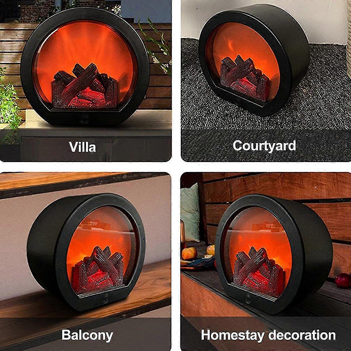 Flameless Led Fireplace Lantern Simulation Led Table Fireplace Led ...