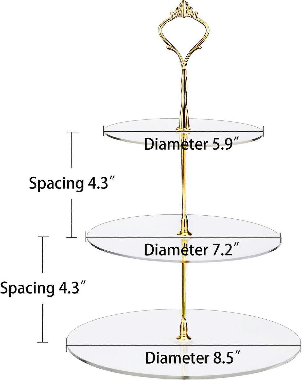 3 Tier Acrylic Round Clear Cupcake Stand Dessert Tower Stand Cookies ...