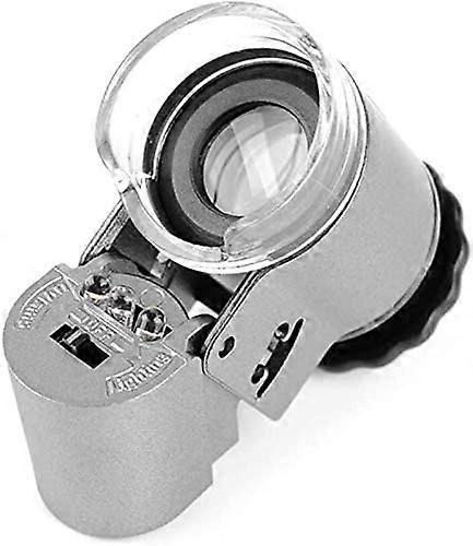 50X Portable Pocket Magnifier with UV and LED Light Mini Lightweight ...