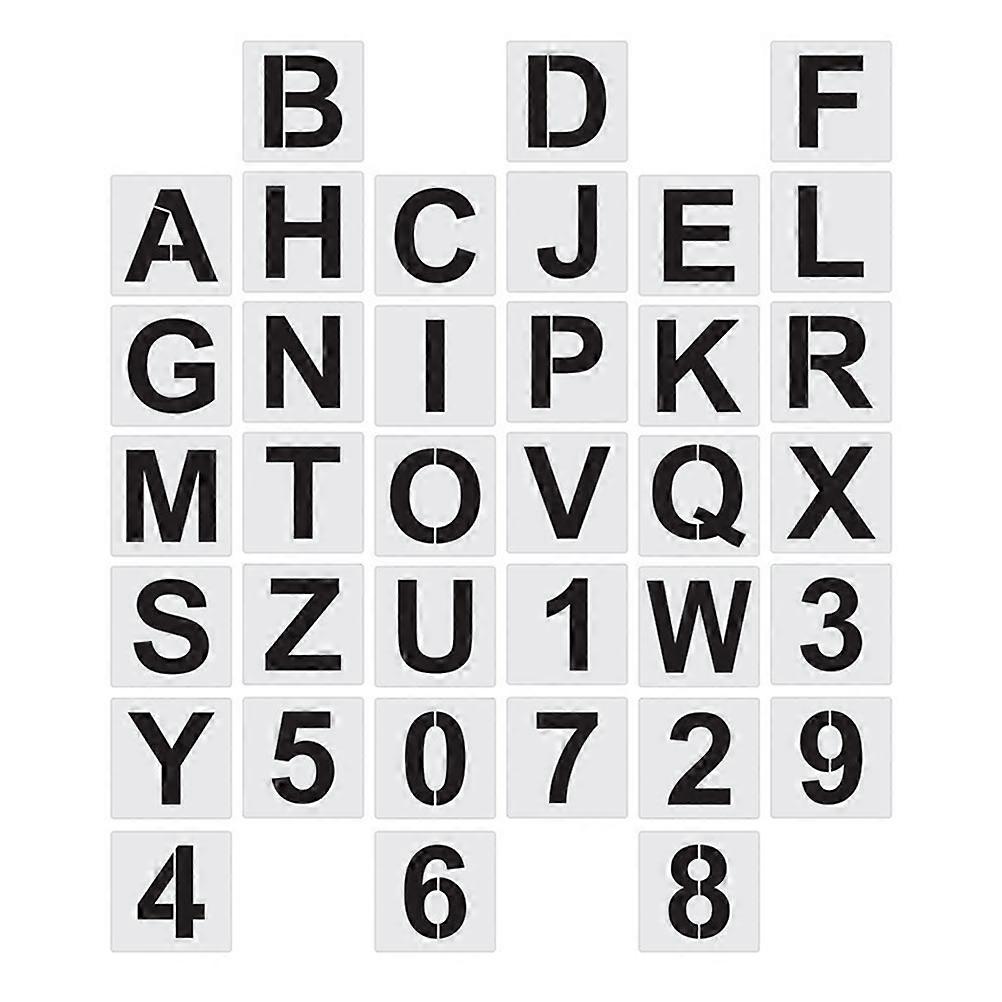 36 Pcs Kids Mailbox Journal Stencils Number Stencils Painting Wall Sign ...