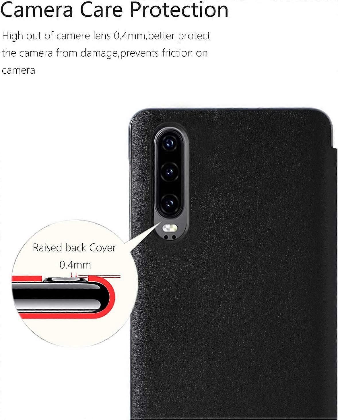 Huawei P30/Huawei P30PRO Case, Smart View Leather Flip Case, [power Saving Mode][integral ...