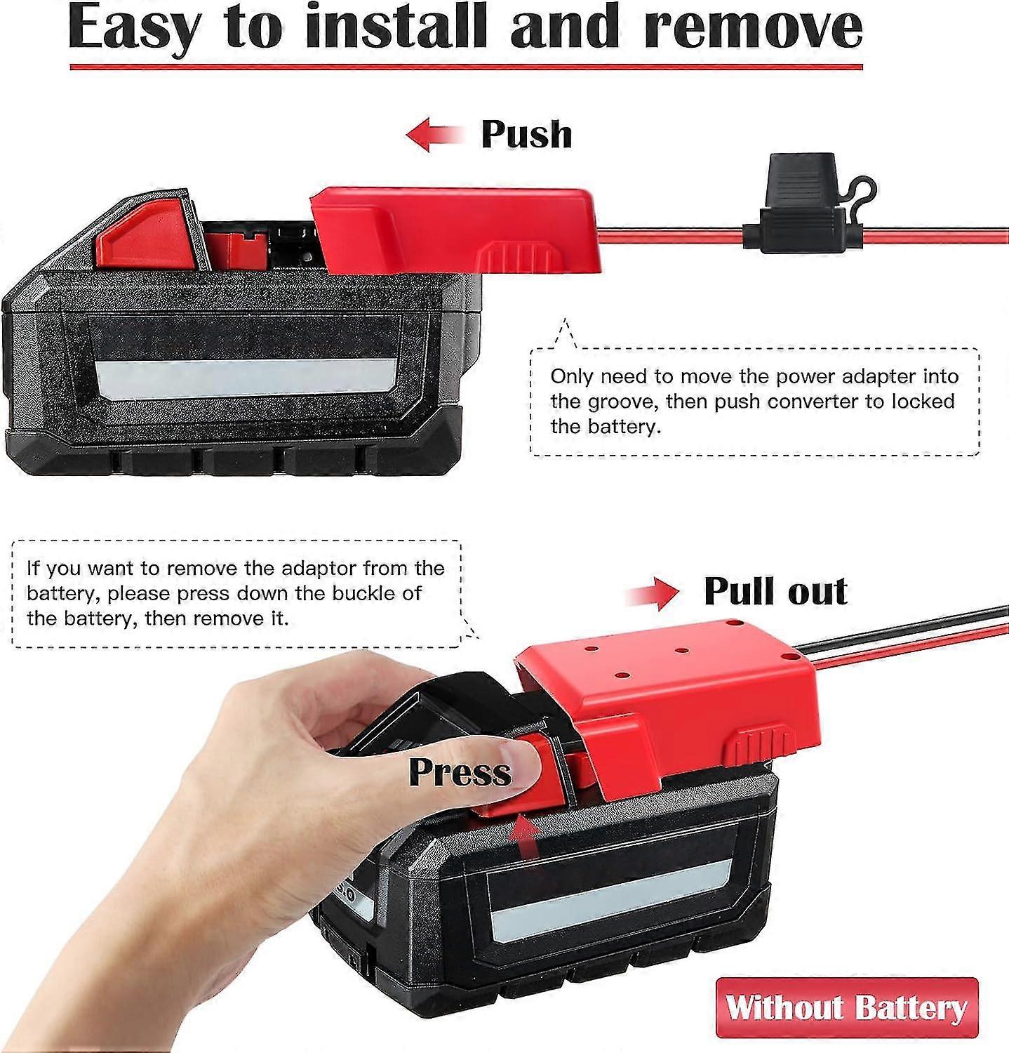 2 Packs Power Wheel Adapter for Milwaukee M18 Battery Adapter 18V Power ...