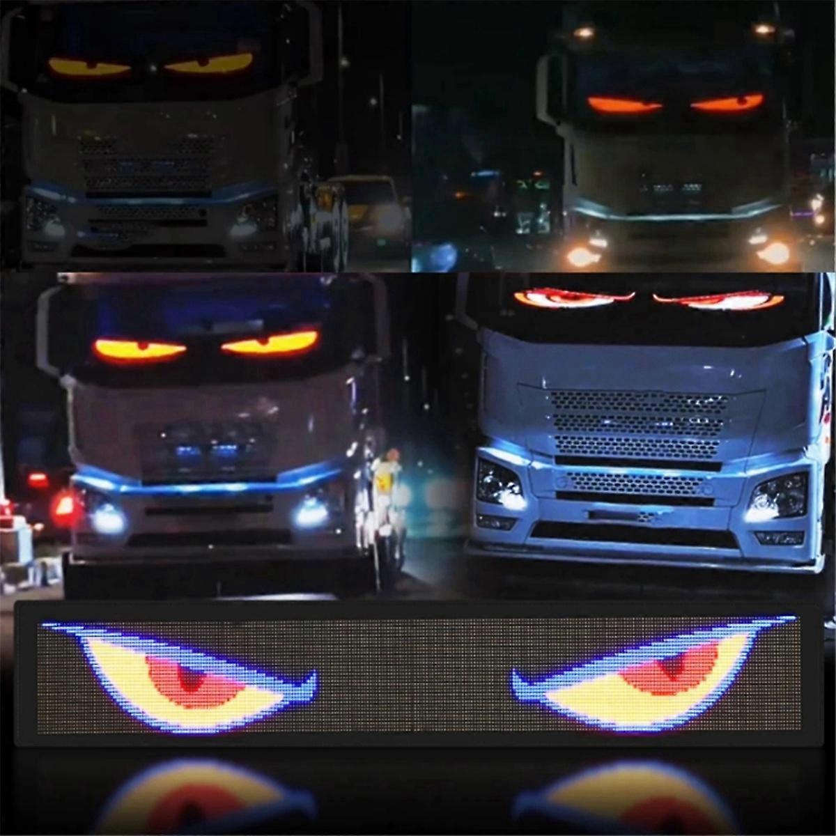 2PCS LED Eyes Windshield Truck Car Display Screen Panel LED Luminous ...