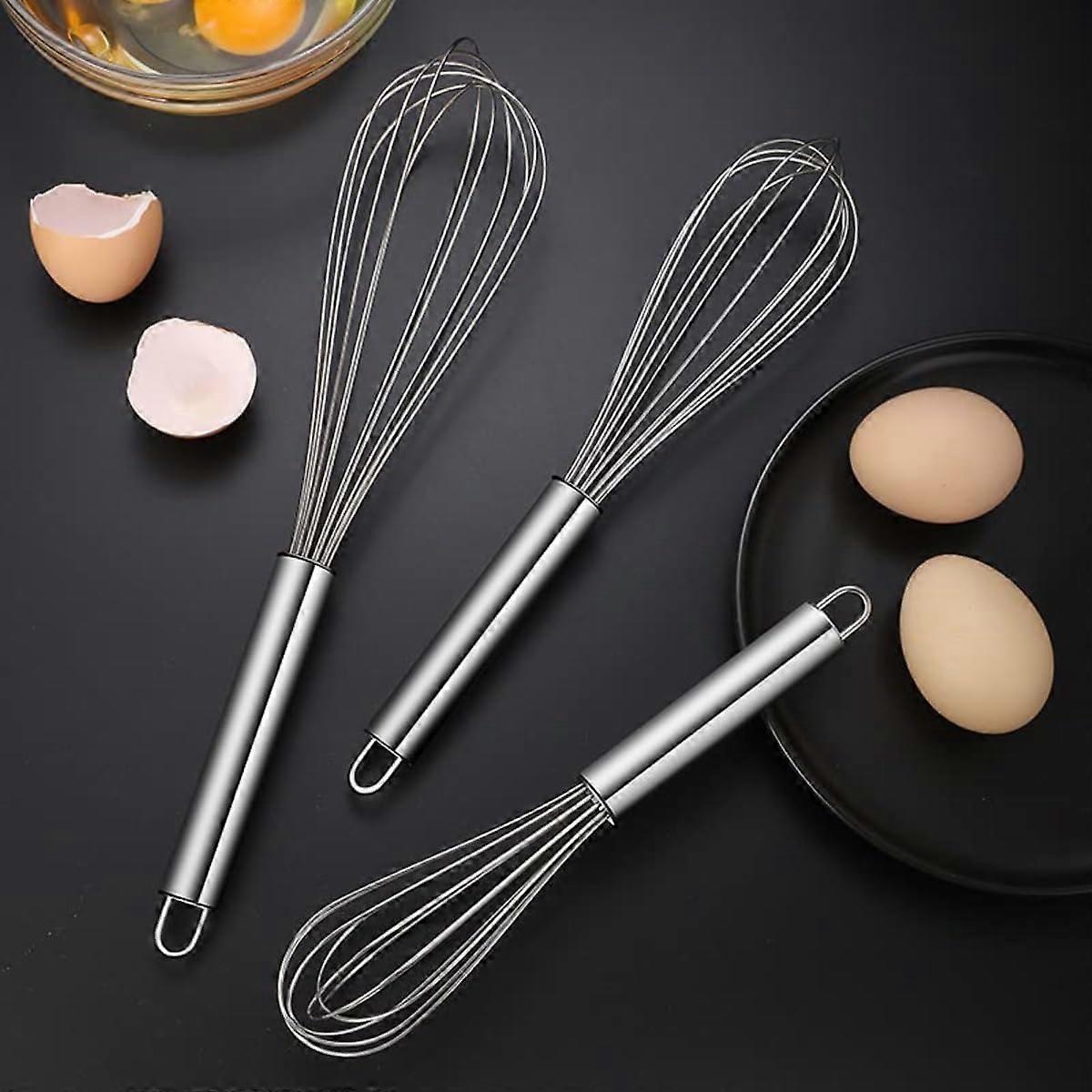Stainless Steel Egg Whisk - 12.2 Inch Manual Balloon Whisk for Whisking ...
