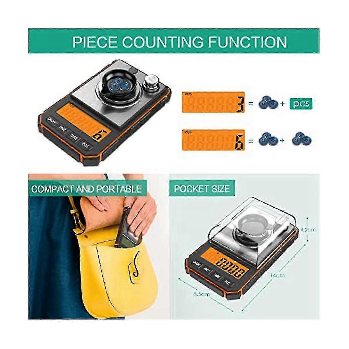 Fine Scale 0.001g, Digital Milligram Scale 50g / 0.001g, Digital Pocket ...
