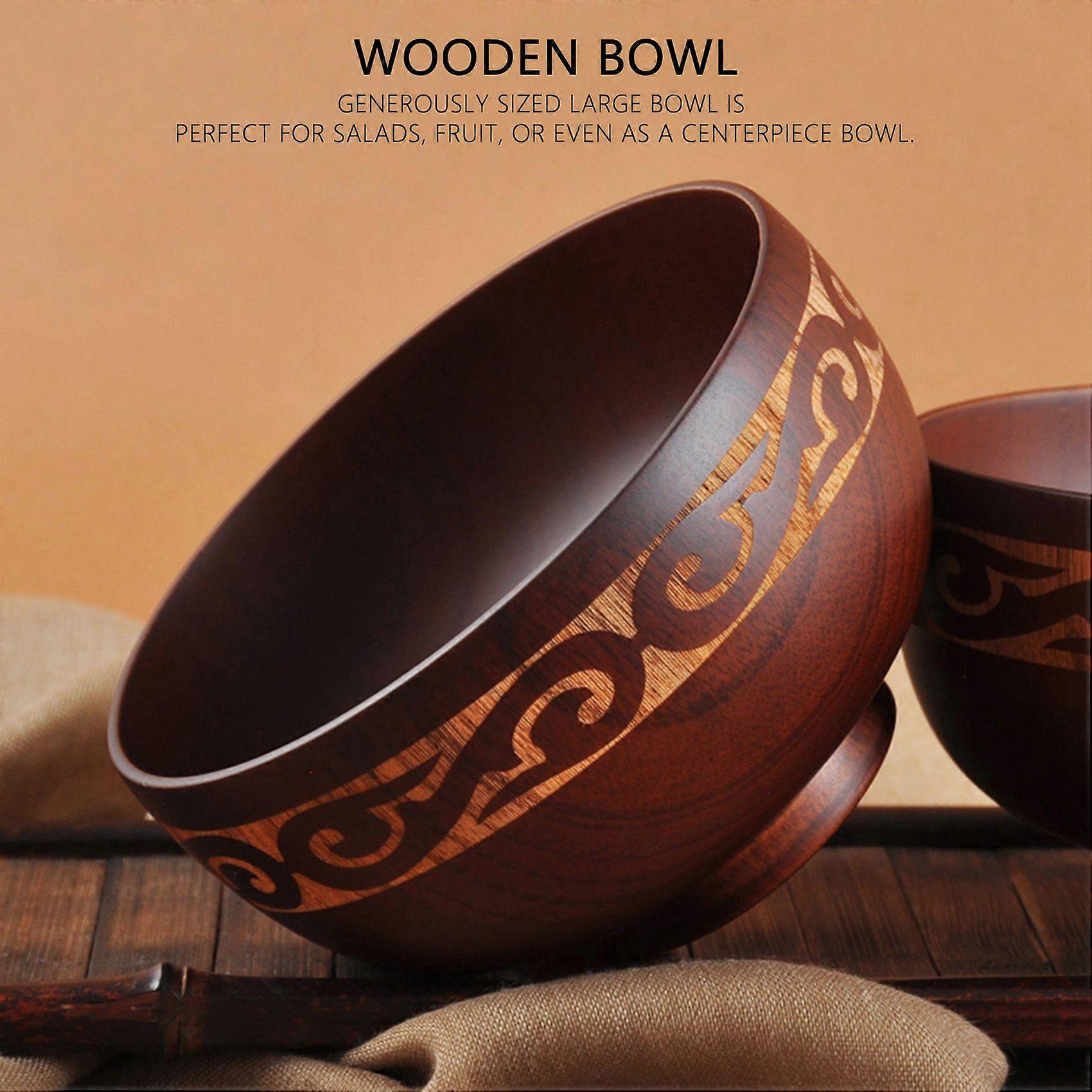 Mongolian Style Wooden Bowl Soup Salad Rice Noodle Bowls Ethnic Style ...