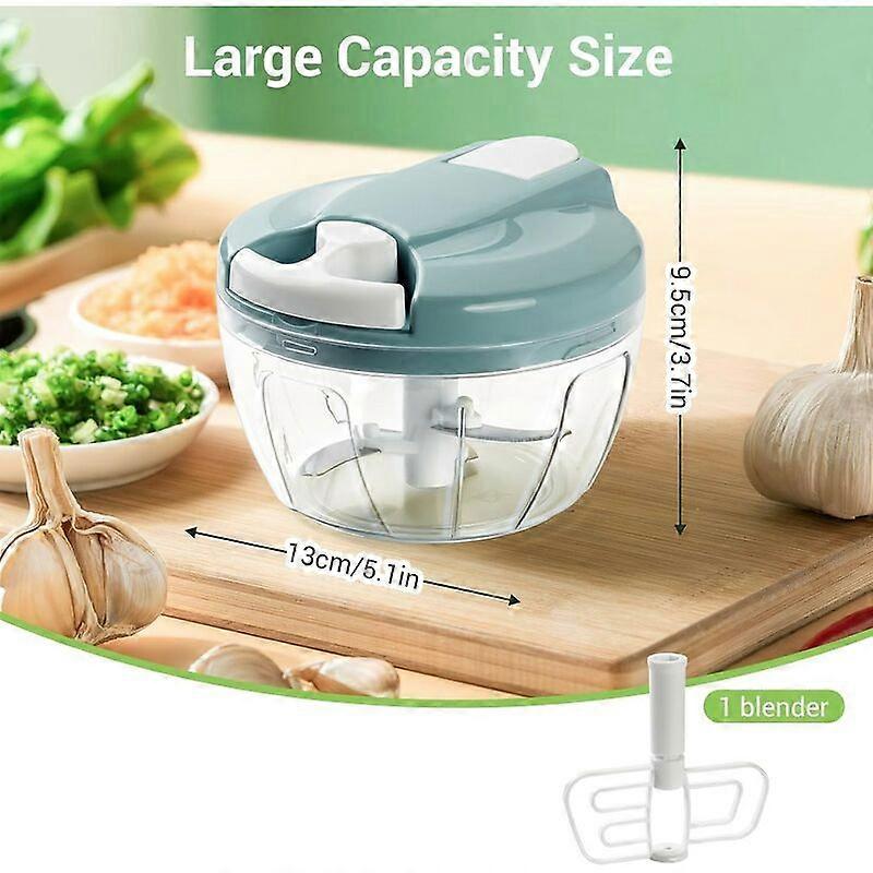 Mini Manual Chopper 520ml, Manual Onion Cutter Stainless Steel 3 Blades ...