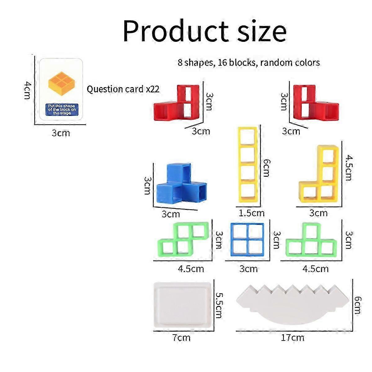 48PCS Tower, Fun Balance Stacking Building Blocks Board Game for ...