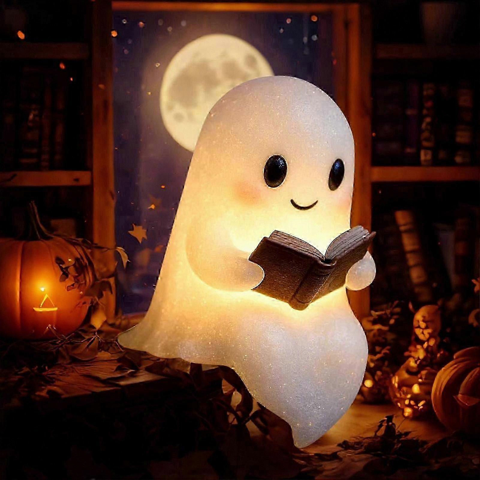 3D Ghost-Shaped Night Light with LED Warm Glow for Reading and ...