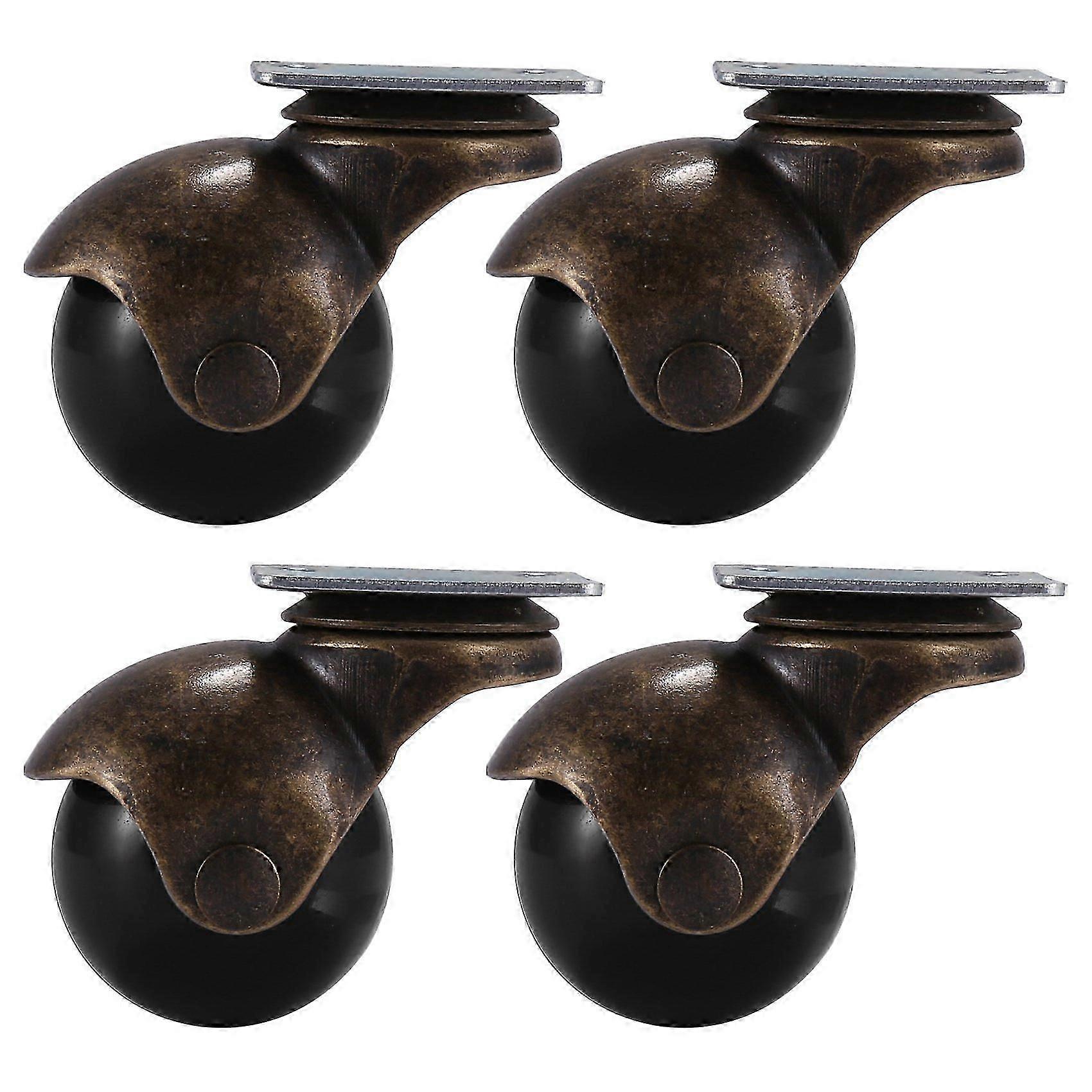 [4 Pack] Antique Bronze Swivel Top Plate Wheels, 1.5-inch No Brake ...