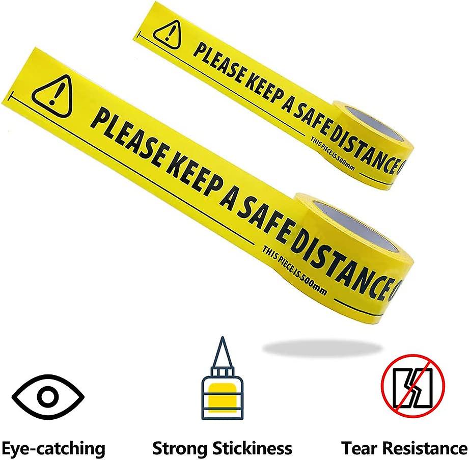 2 Rolls Social Distancing Tape Keep Your Distance Signage Caution Tape ...