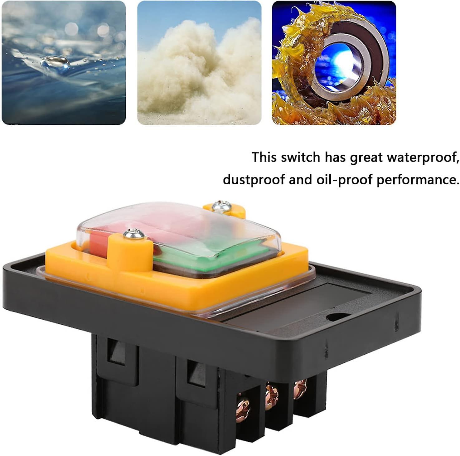 AC 220V/380V 10A Push Button Switch, Waterproof Self-Locking On/Off ...