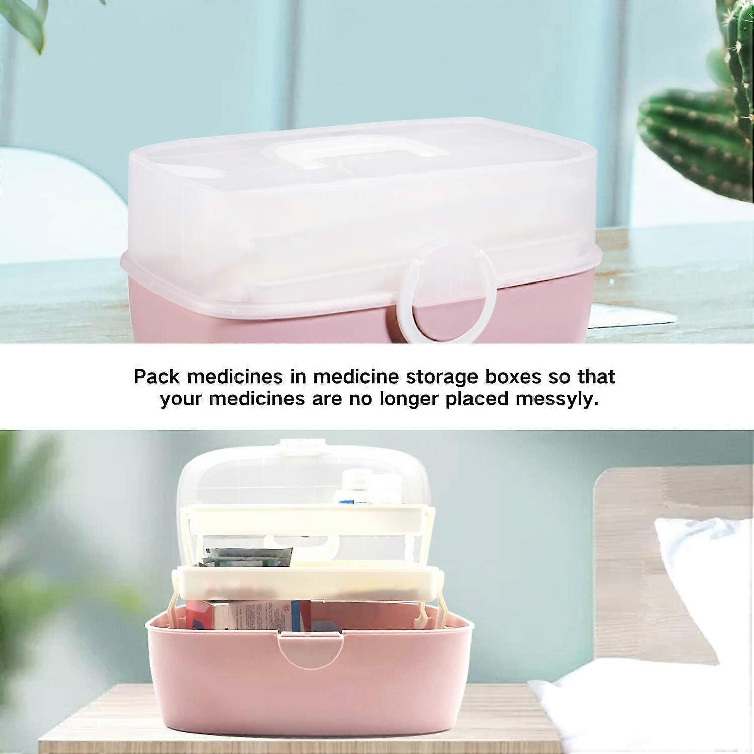 3 Layer Foldable Medicine Box for Safe Storage of Medicines, First Aid ...