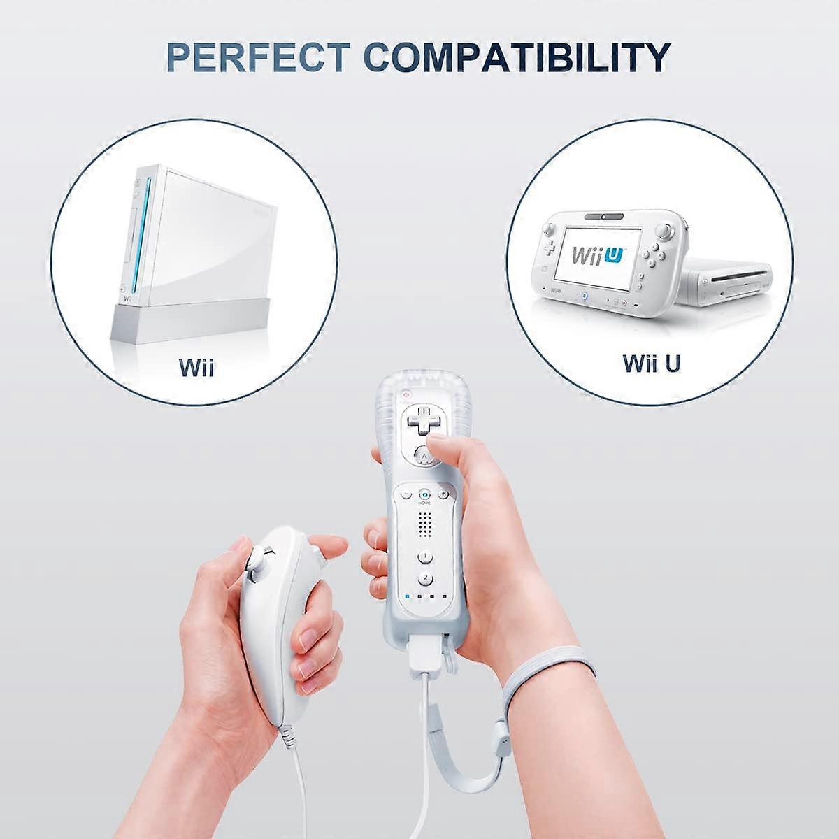 Wii Remote with Nunchuck, Wii Controller with Nunchuck, Compatible with ...