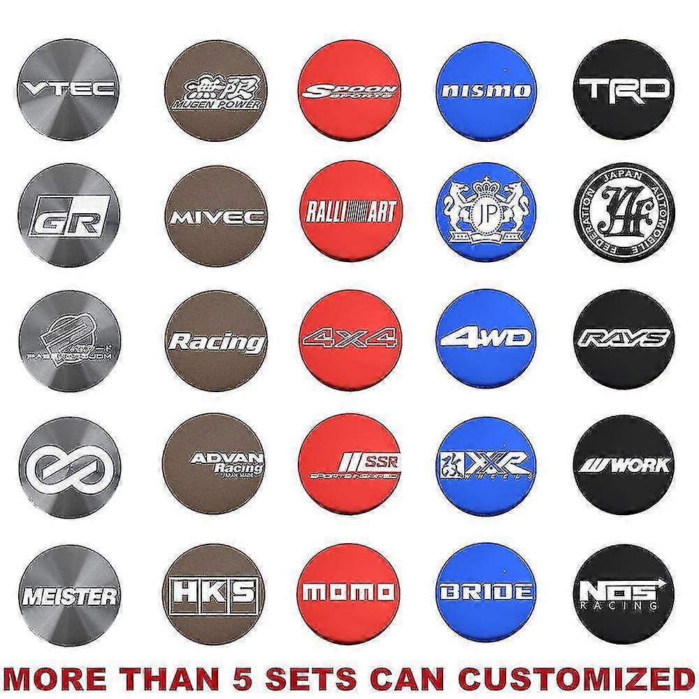4pcs 45/50mm/56mm/60mm/65mm Car Rim Center Sticker Com Wheel Cover Hub ...