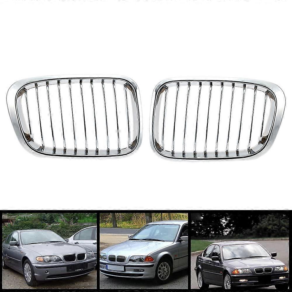 2X Chrome Front Hood Kidney Grille for 1998-2001 E46 320I 323I 325I ...
