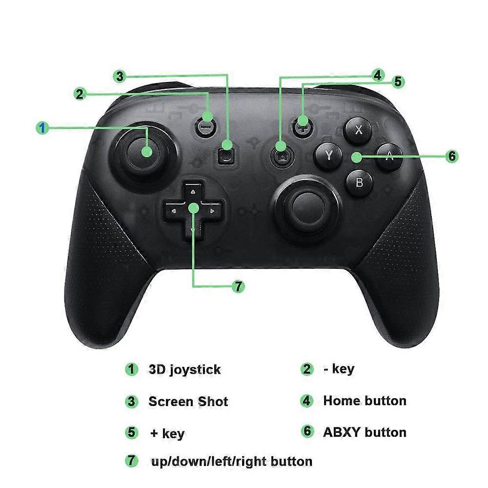 For Nintendo Switch Pro Controller With NFC and Wake Function Wireless Joystick 6-Axis Gyro HD ...