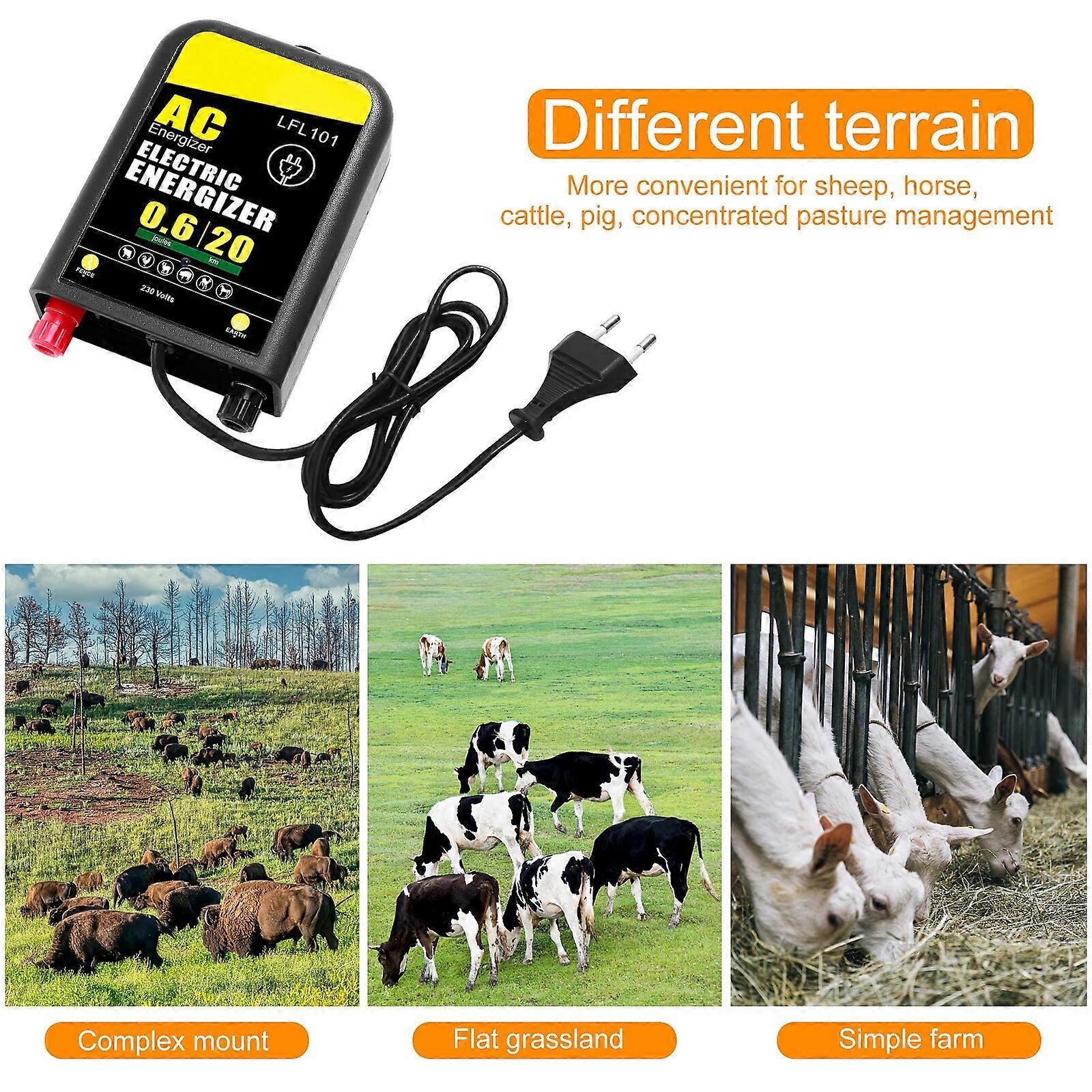 10/20km Electric Fence Energizer Livestock High Voltage Pulse Charger ...