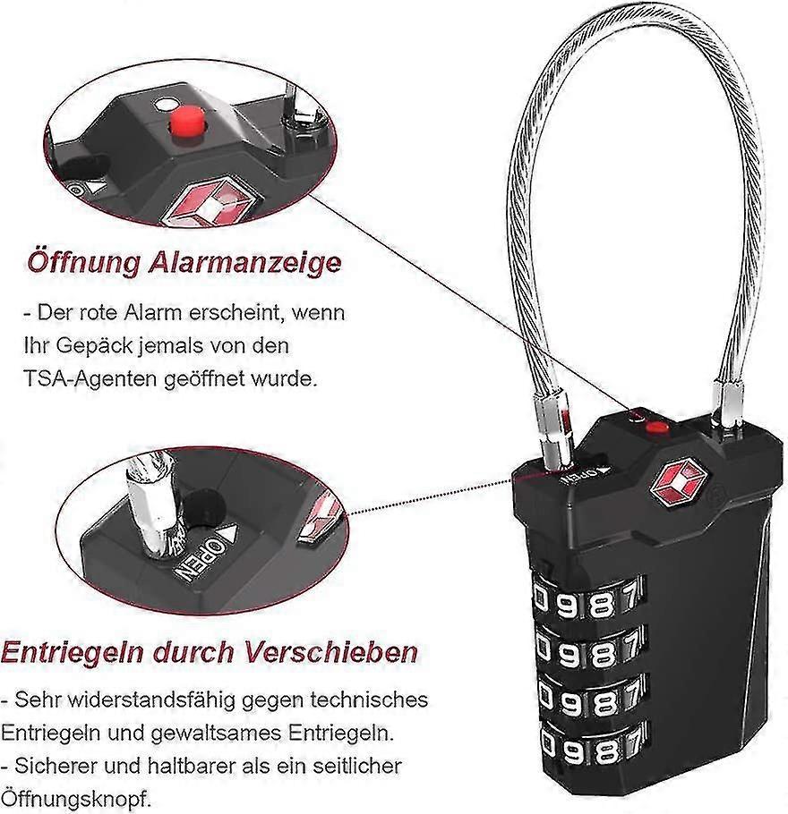 Luggage Lock 4 Digits, Tsa Suitcase Combination Lock, Travel Suitcase ...