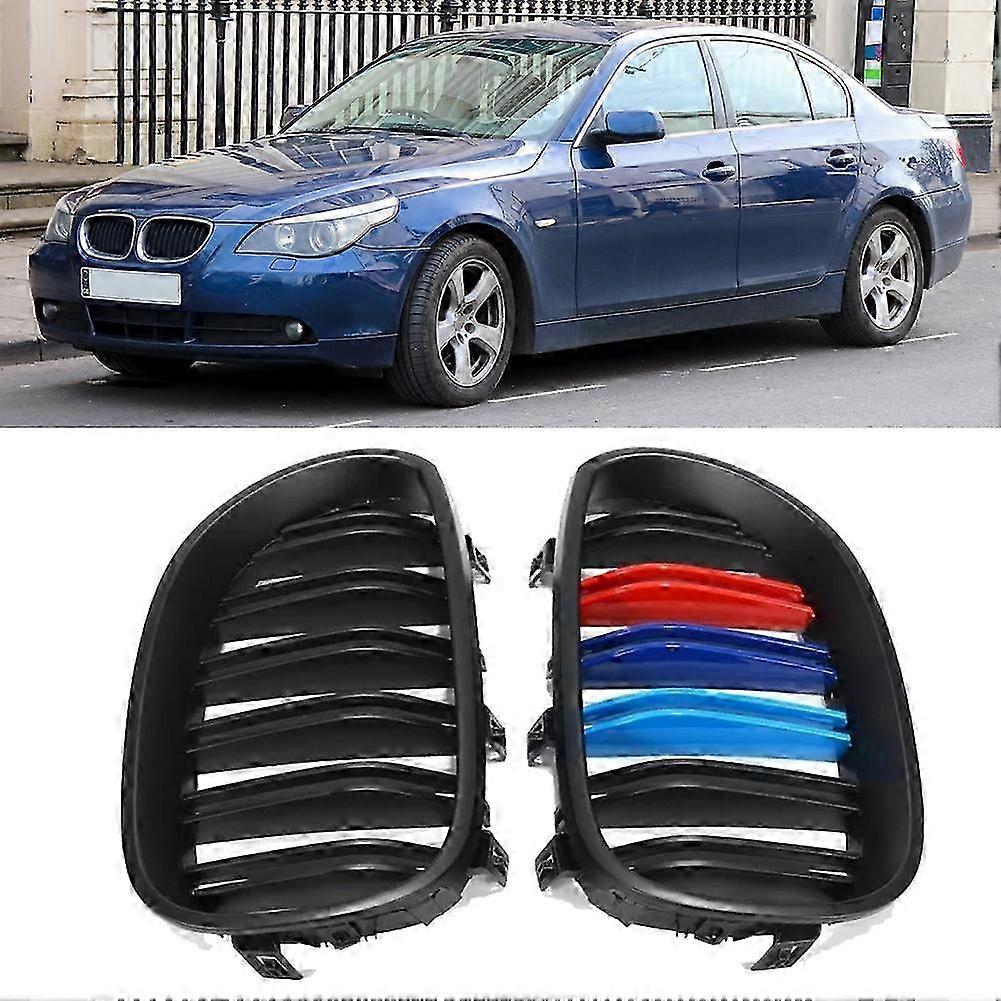 Car Gloss Black Front Hood Kidney Double Line Grill Mesh Sport Racing ...