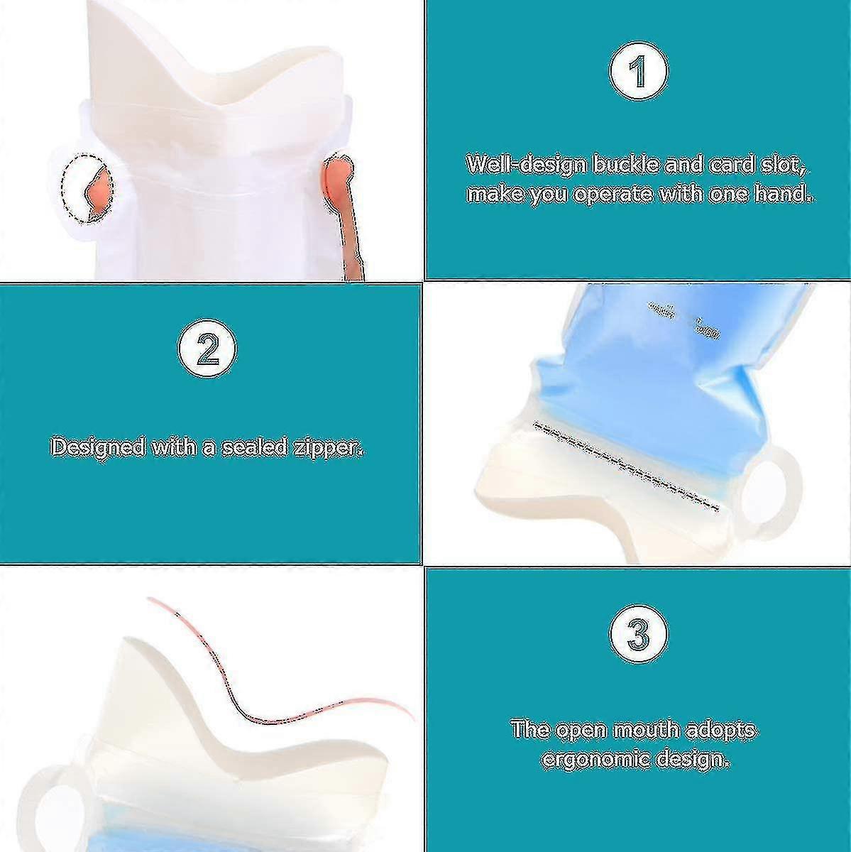 20 Pack 700 Ml Disposable Urinal Bags, Camping Pee Bags, Portable ...