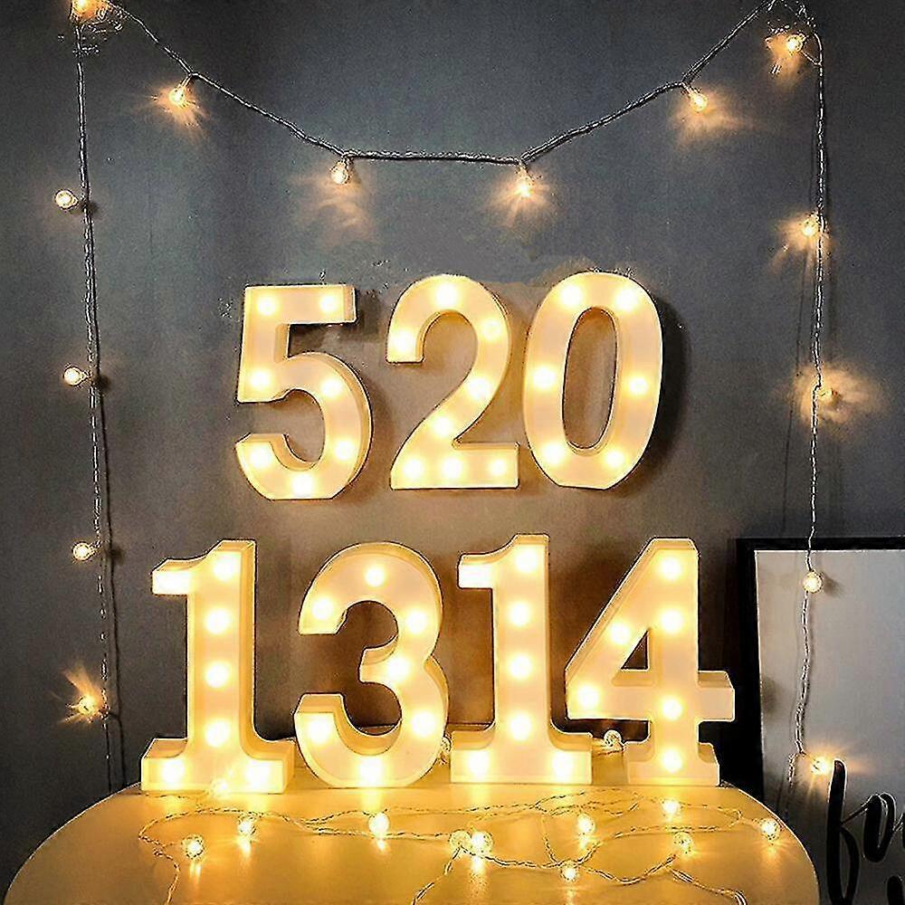 New Large Led Light Up Alphabet Letters Plastic Numbers Standing 0-9 ...