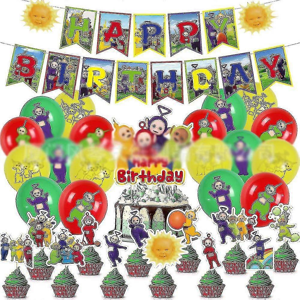 Teletubbies Theme Birthday Party Supplies Decoration Set Includes Happy ...