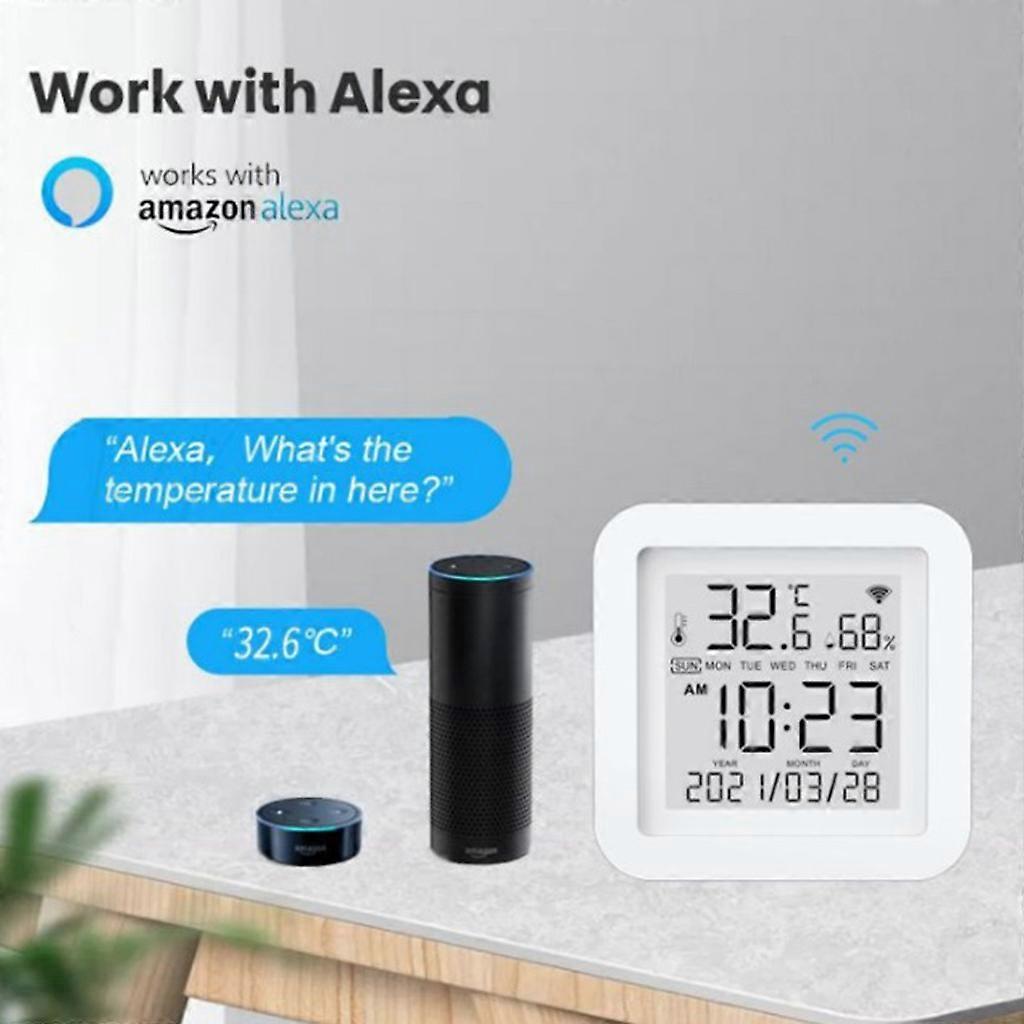 for Smart Digital WiFi Temperature Humidity Monitor TUYA Wireless ...