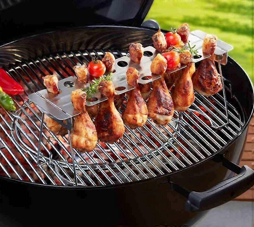 Chicken Leg Wing Rack 14 Slots Stainless Steel Metal Roaster Stand ...